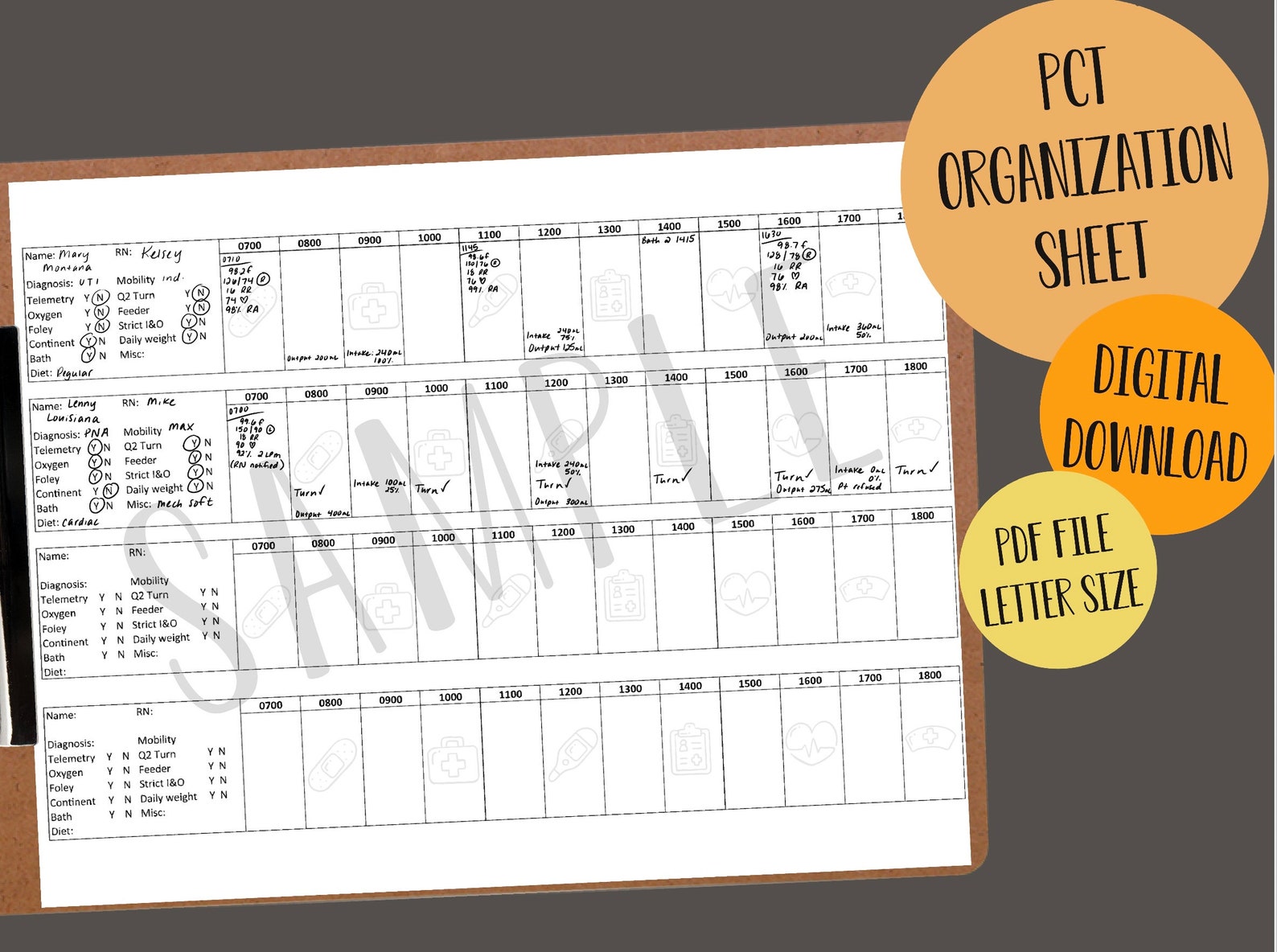 PCT Organization/report Sheet Printable PDF PCT Report - Etsy Australia