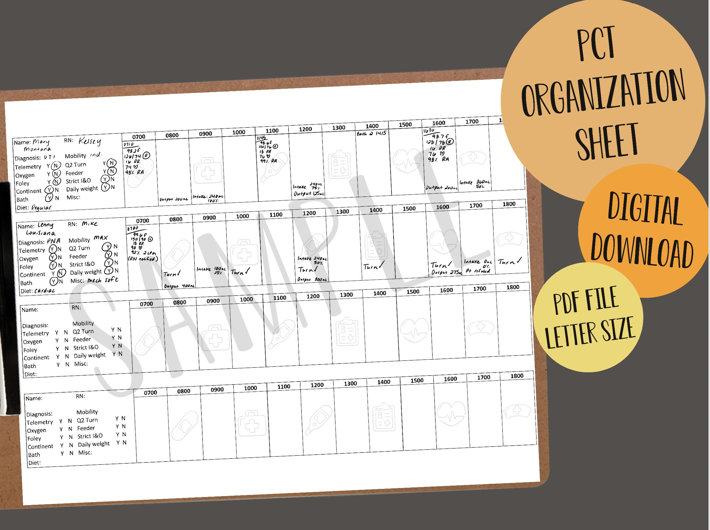 PCT Organization/report Sheet Printable PDF PCT Report - Etsy Australia