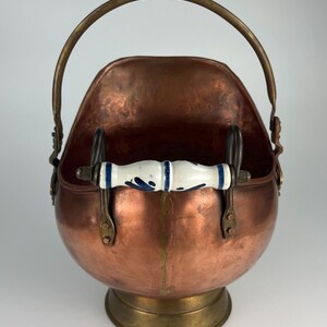 Set of 4 Vintage Copper & Brass Coal Scuttles / Planters / Baskets With ...