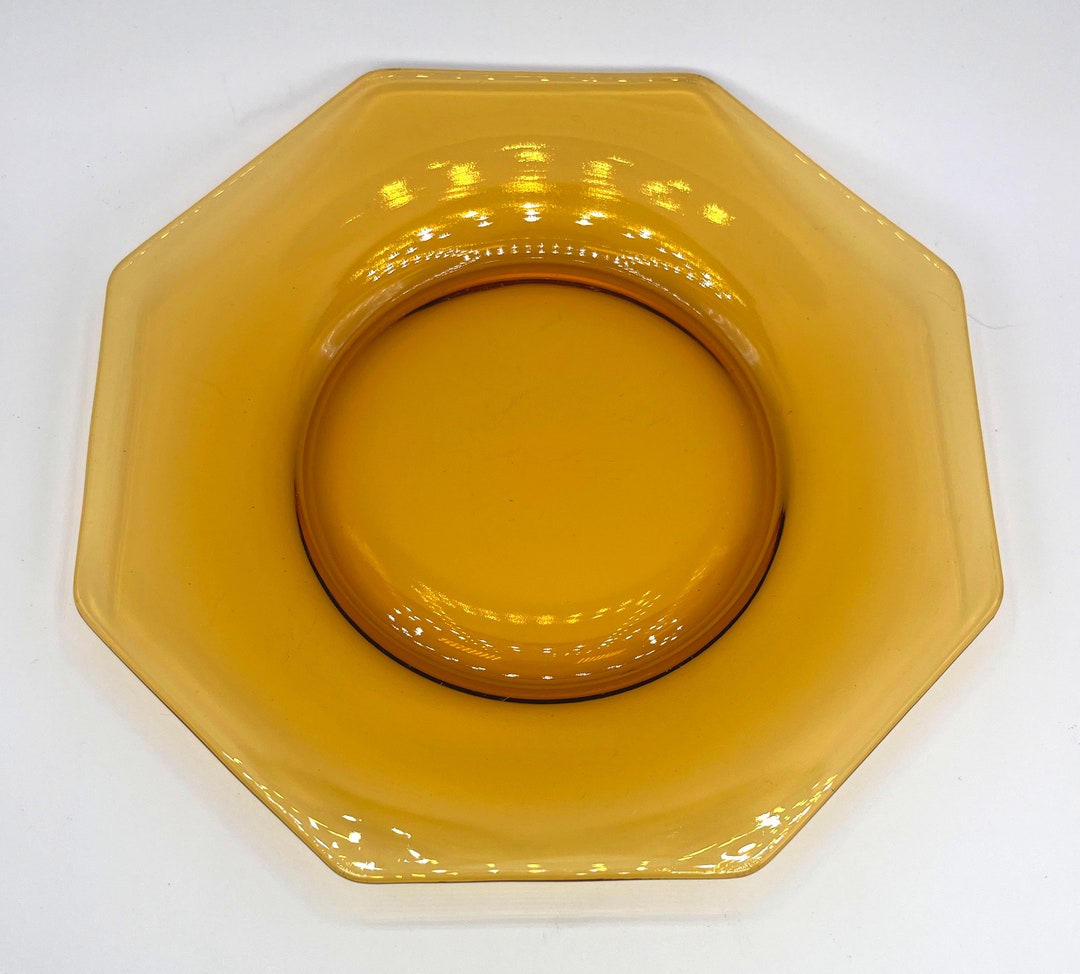 Vintage Fostoria Amber Octagon Appetizer/salad/luncheon Plates —amber ...
