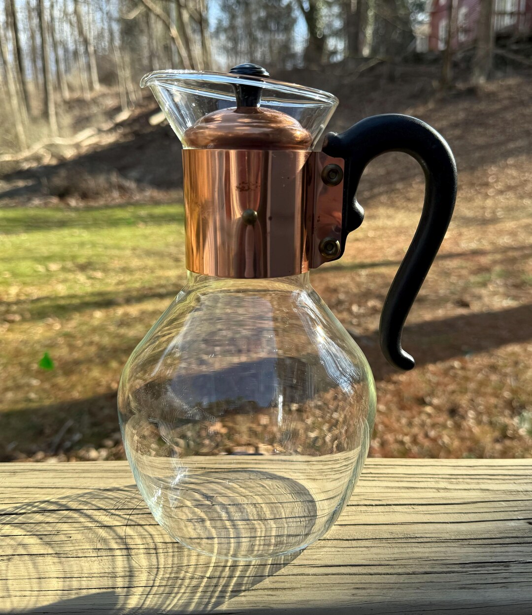 Vintage Copper Corning Heat-resistant Glass Coffee Carafe / Pot ...