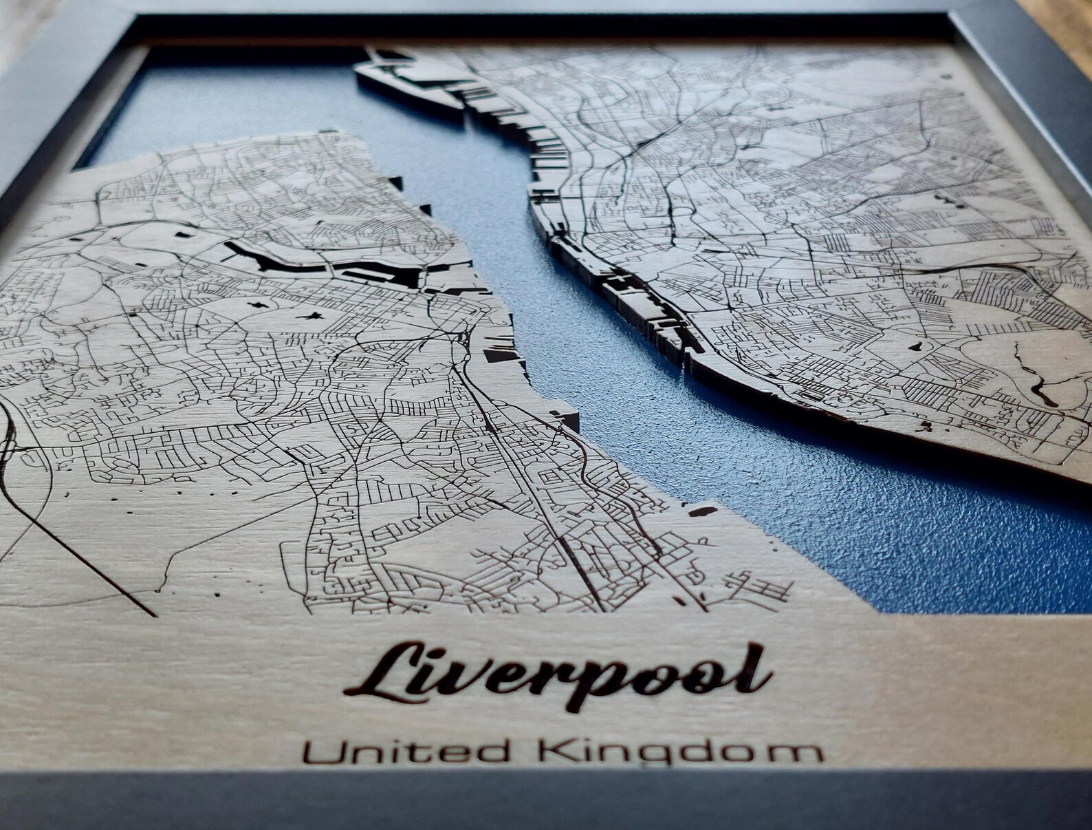 Liverpool City Map Wall Art | 3D Multi Layered | Laser Engraved Wood ...
