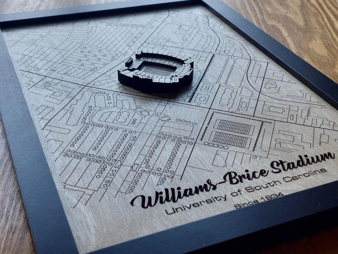 Williams–brice Stadium Wall Art: Laser Engraved Wood South Carolina ...