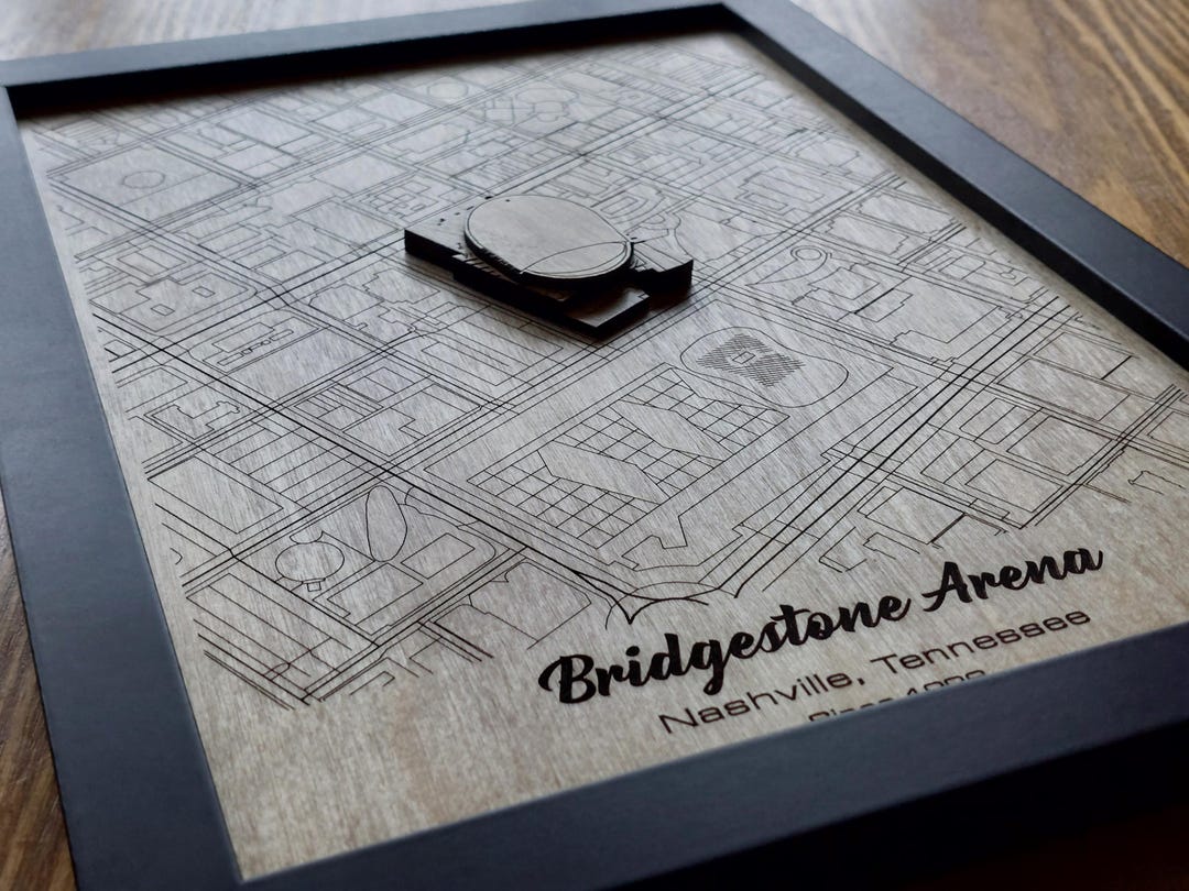 Bridgestone Arena Wall Art | Nashville Predators | Laser Engraved Wood ...