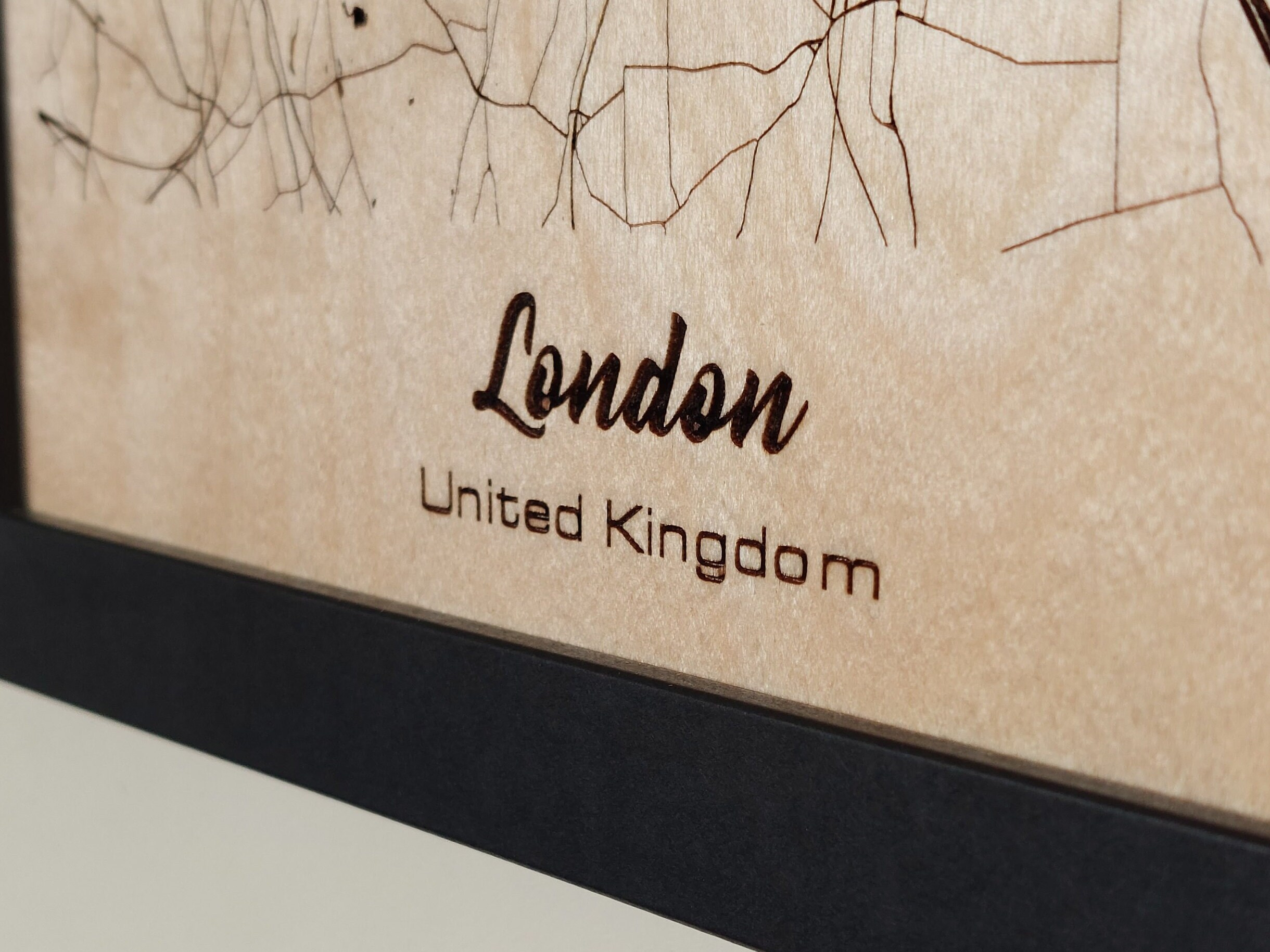 London City Map Wall Art | 3D Multi Layered | Laser Engraved Wood ...