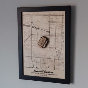 Custom Stadium Map Wall Art 3D Multi Layered Laser Engraved Wood ...