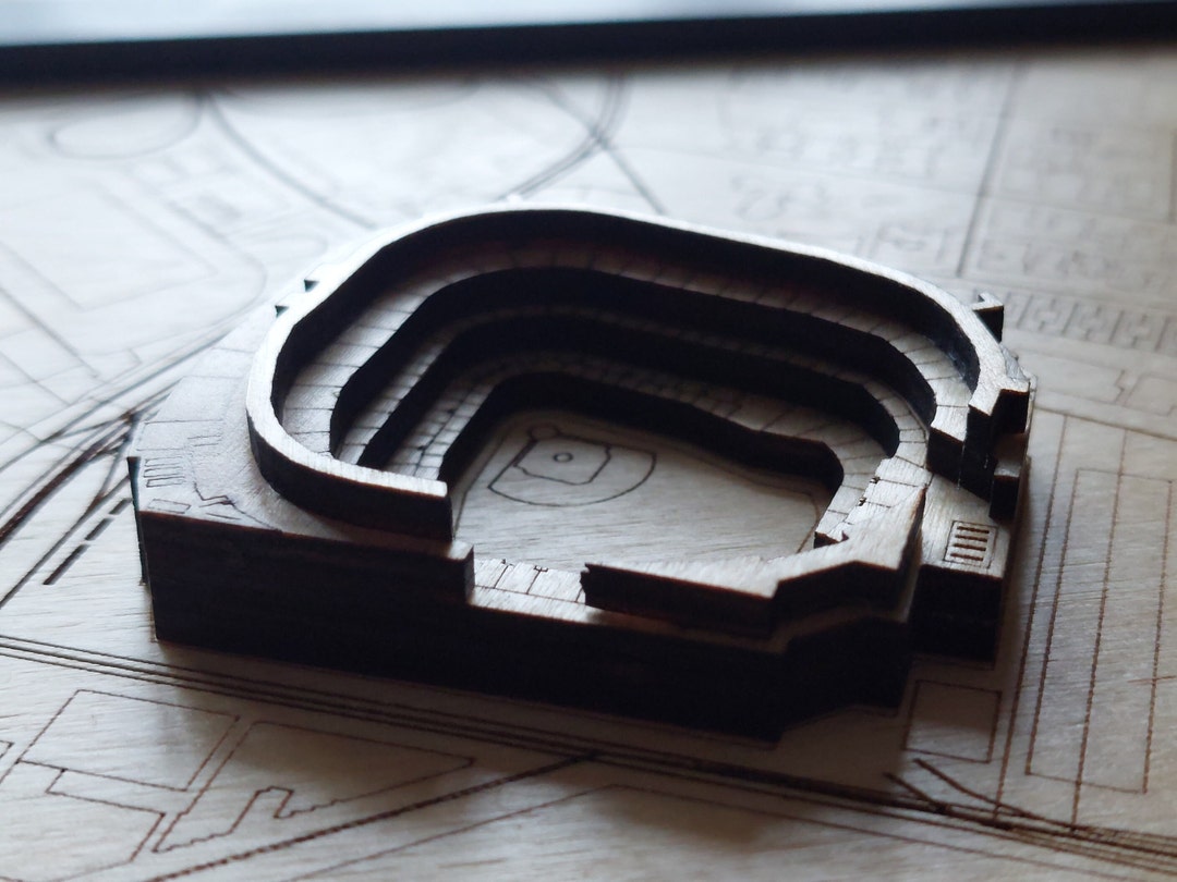 Custom Stadium Map Wall Art 3D Multi Layered Laser Engraved Wood ...