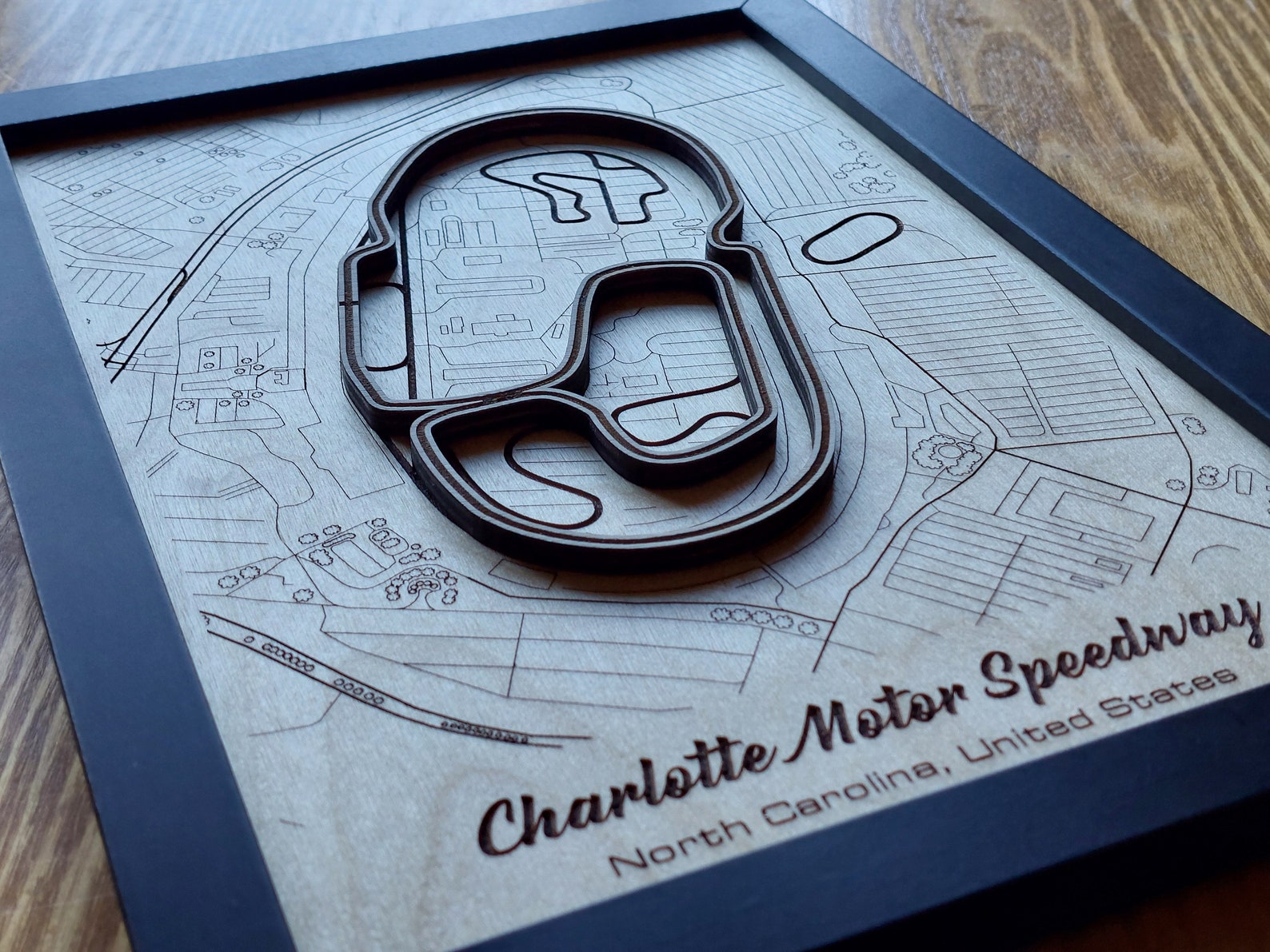 Charlotte Motor Speedway Wall Art: Laser Engraved Wood, NASCAR Gift - Etsy