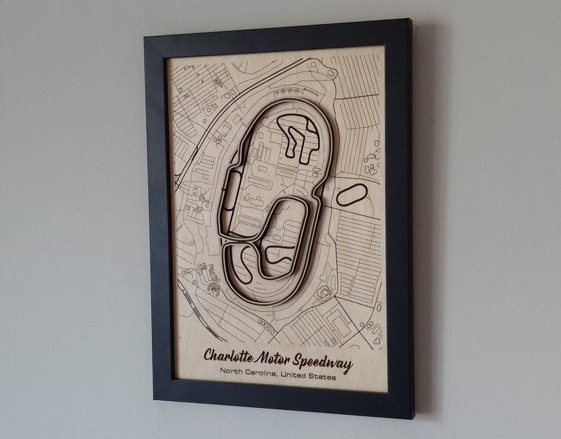 Charlotte Motor Speedway Wall Art: Laser Engraved Wood, NASCAR Gift - Etsy
