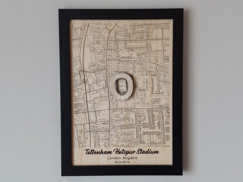 Tottenham Hotspur Stadium Wall Art: Laser Engraved Wood, THFC Gift - Etsy