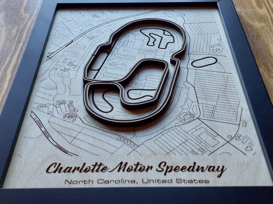 Charlotte Motor Speedway Wall Art: Laser Engraved Wood, NASCAR Gift - Etsy