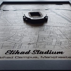 Etihad Stadium Wall Art | Home of Manchester City FC | 3D Multi Layered | Laser Engraved Wood ...