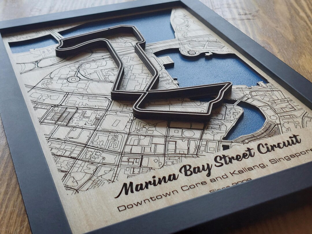 Marina Bay Wall Art: Laser Engraved Wood, F1 Singapore GP Gift - Etsy