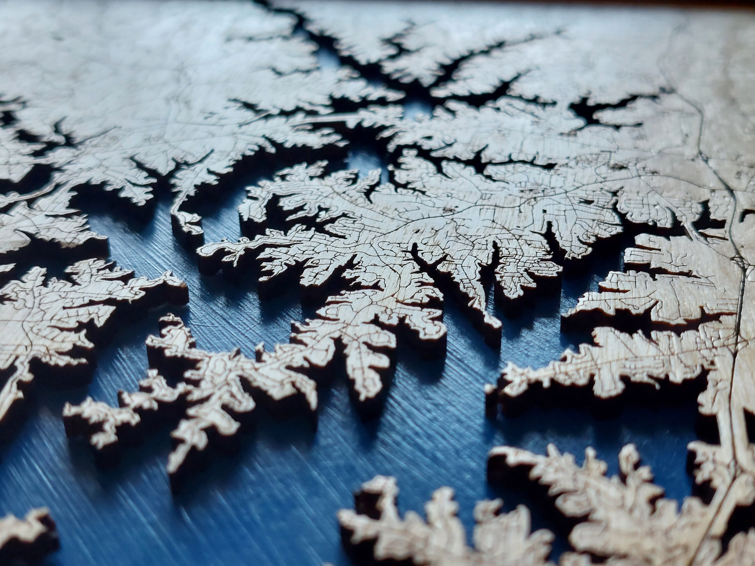 Custom Lake Map Wall Art 3D Multi Layered Laser Engraved - Etsy