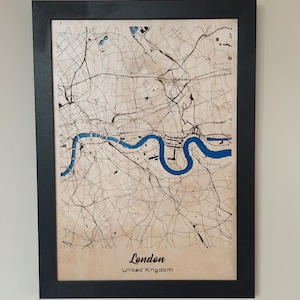 London City Map Wall Art | 3D Multi Layered | Laser Engraved Wood ...