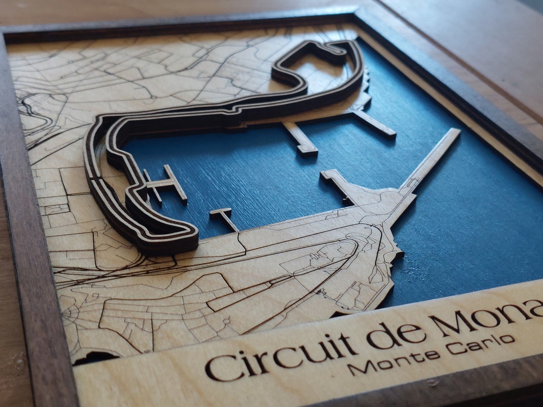 F1 Monaco GP Wall Art Circuit De Monaco 3D Multi Layered Laser Engraved ...