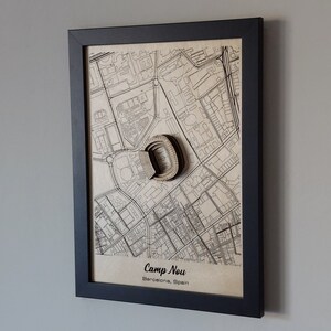 Custom Stadium Map Wall Art 3D Multi Layered Laser Engraved Wood ...