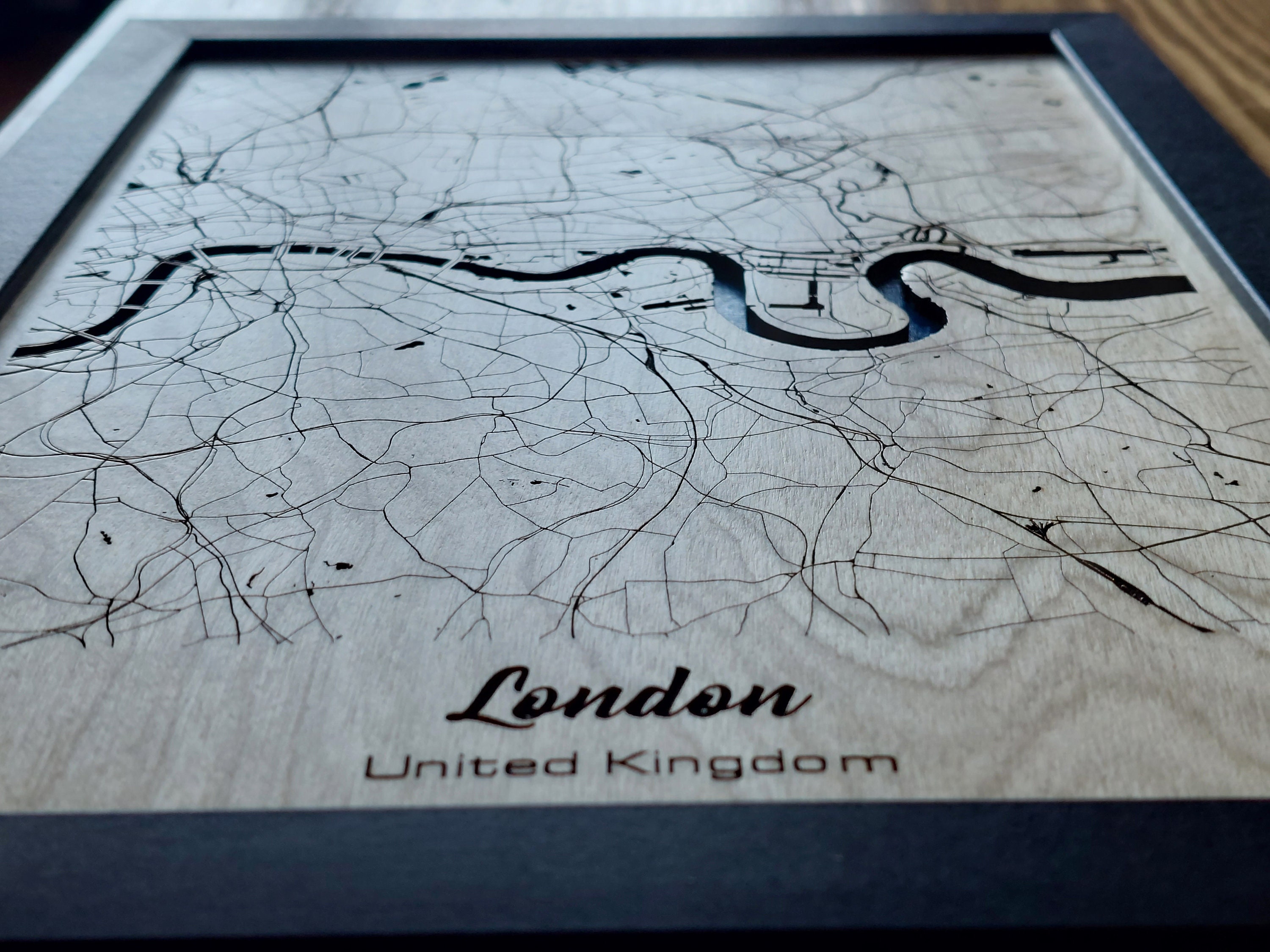 London City Map Wall Art | 3D Multi Layered | Laser Engraved Wood ...
