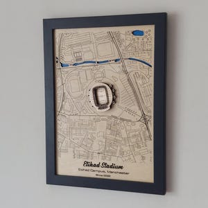Etihad Stadium Wall Art | Home of Manchester City FC | 3D Multi Layered | Laser Engraved Wood ...