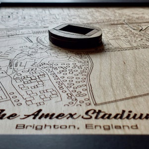 The Amex Stadium Wall Art: Laser Engraved Wood, Brighton & Hove Albion ...