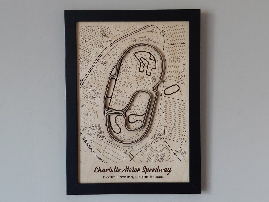 Charlotte Motor Speedway Wall Art: Laser Engraved Wood, NASCAR Gift - Etsy