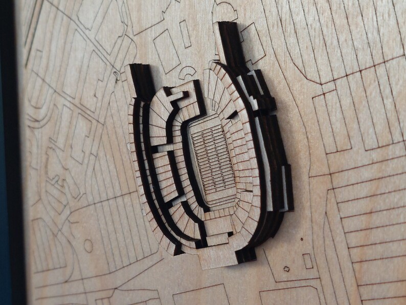 Custom Stadium Map Wall Art 3D Multi Layered Laser - Etsy