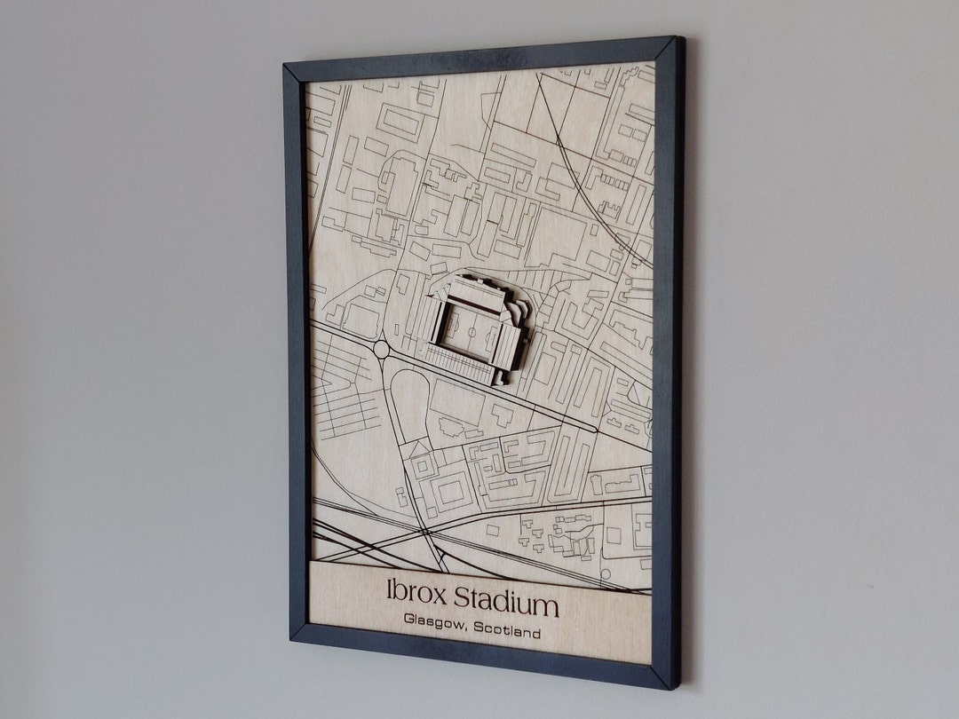 Ibrox Stadium Wall Art Home of Ranger FC 3D Multi Layered Laser ...