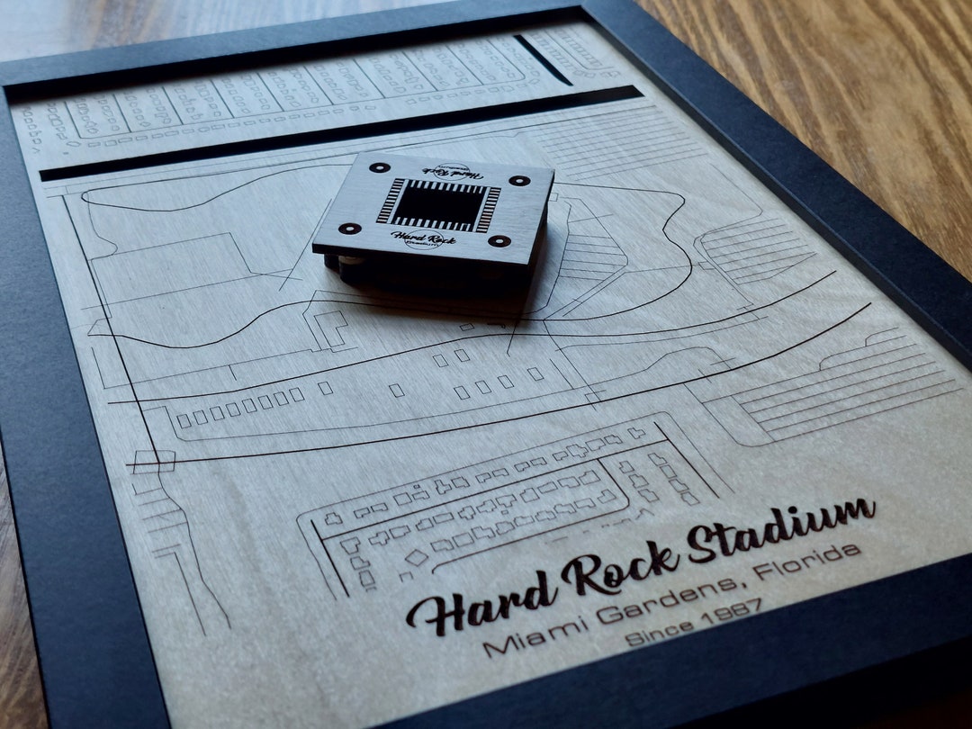 Hard Rock Stadium Wall Art: Laser Engraved Wood, Miami Dolphins Gift - Etsy