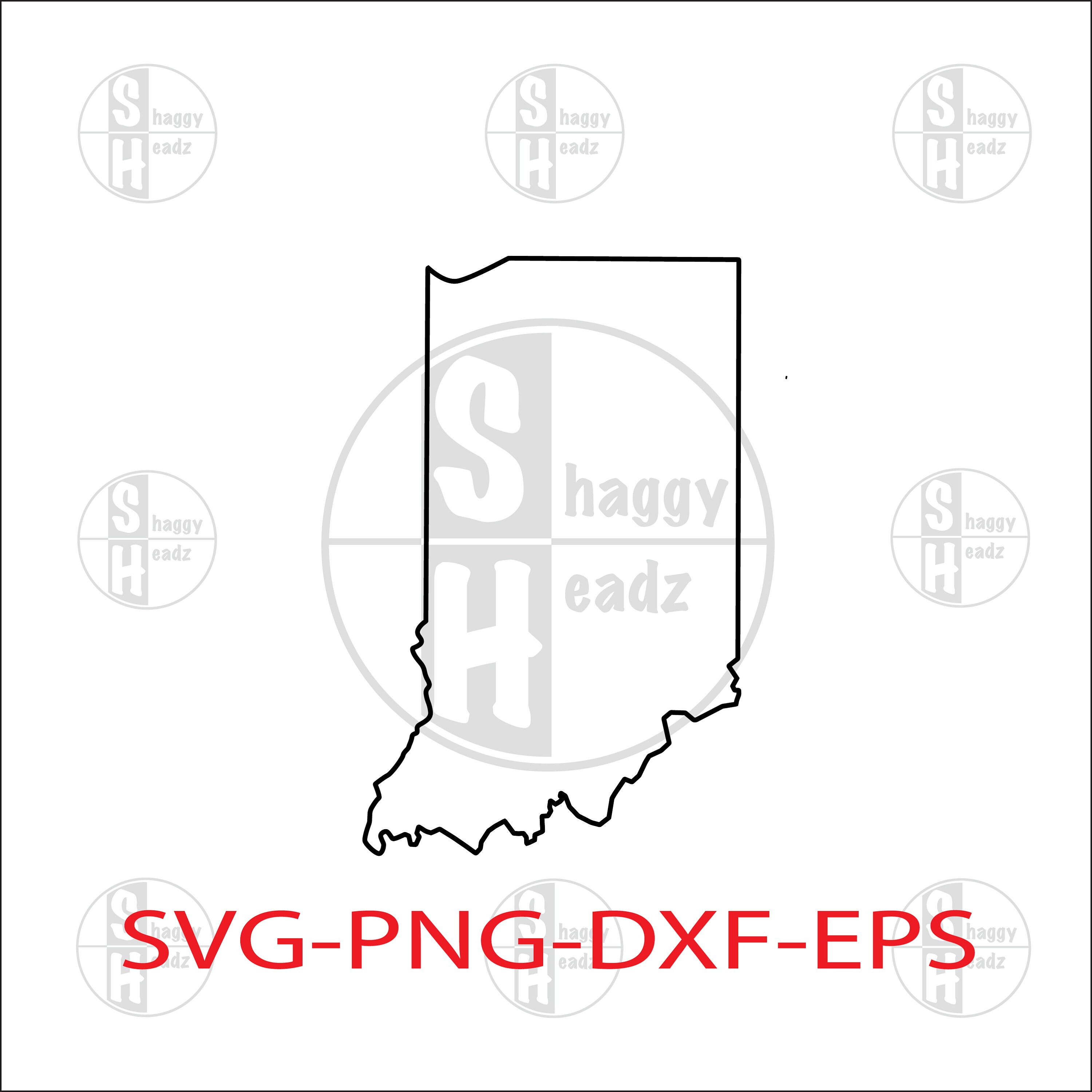 Indiana Outline SVG Files Indiana Cut Files Indiana Clip Art Indiana ...
