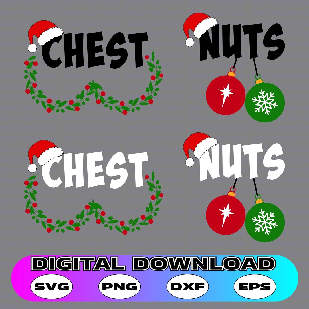Funny Chest Nuts Christmas SVG: Adult Couple Shirts (digital Download ...