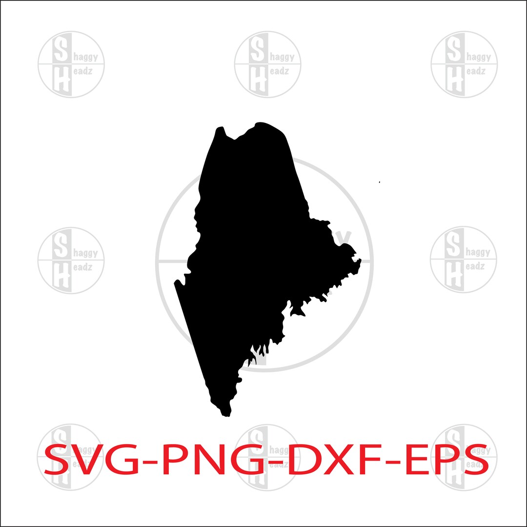 Maine Svg Files Maine Cut Files Maine Clip Art Maine Map Svg Etsy