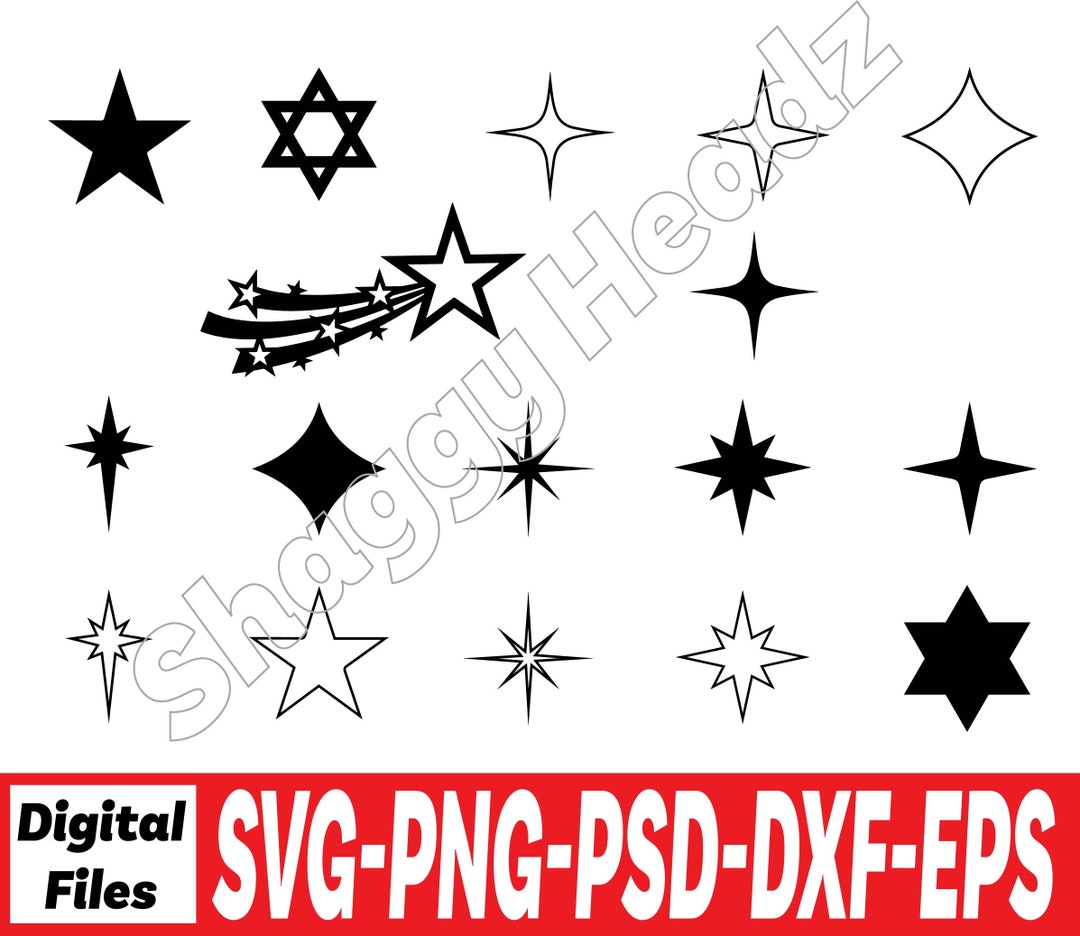 Paquete de estrellas svg png eps psd dxf archivos digitales - Etsy México