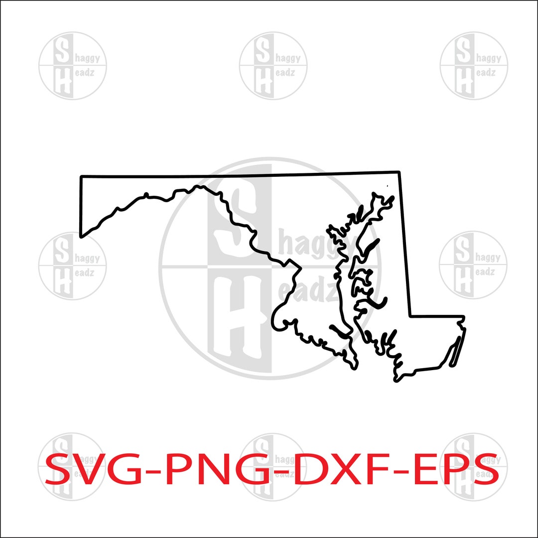 Maryland Outline SVG Files | Maryland Cut Files | Maryland Clip Art ...