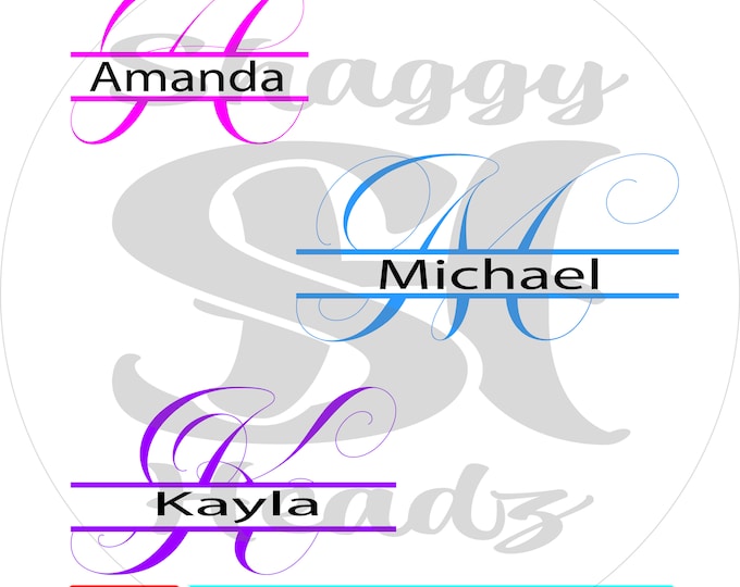 M Split Monogram SVG - Split Letter M SVG - Divided Initial Svg ...