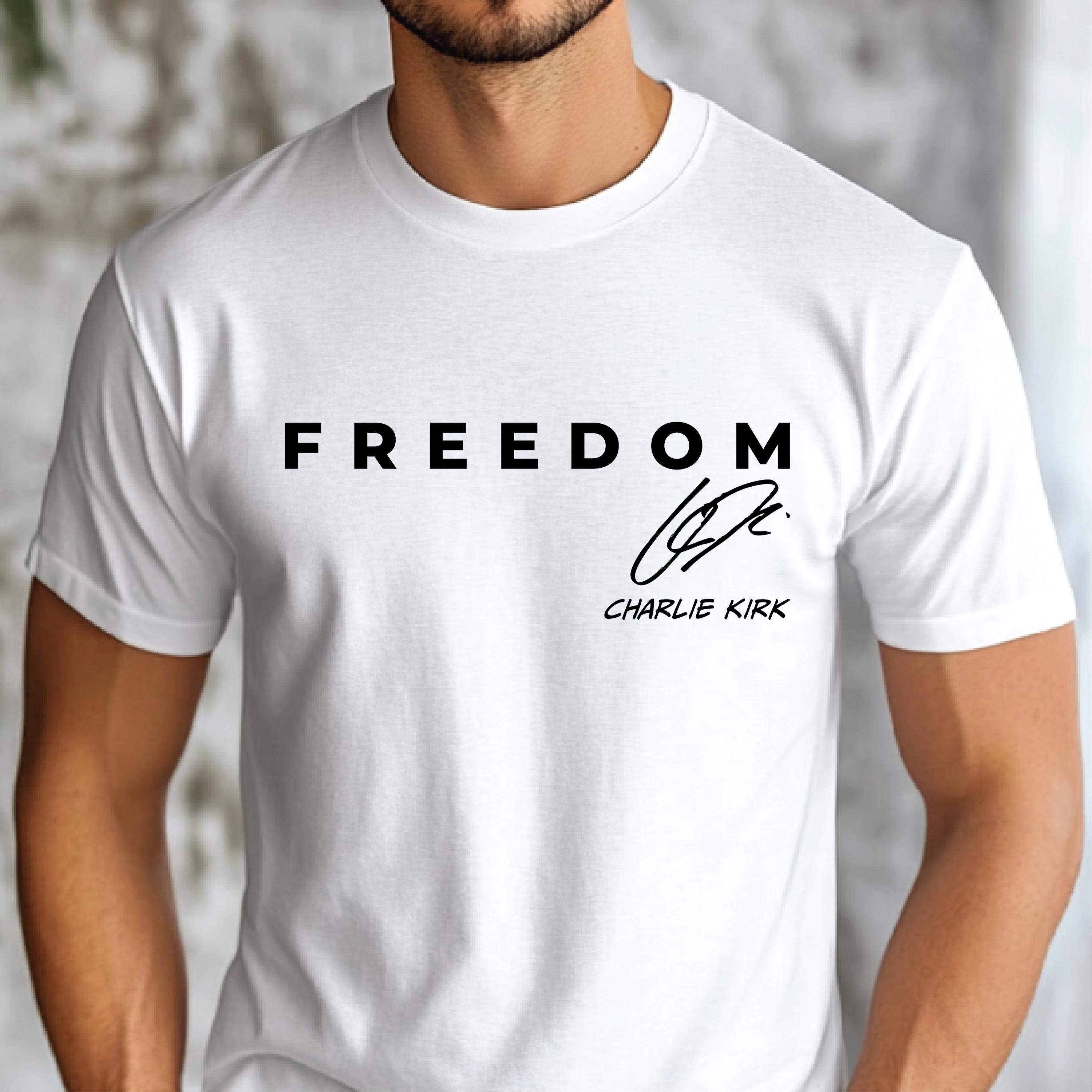 Freedom With Charlie Kirk Signature: Patriotic SVG PNG Cricut (digital ...