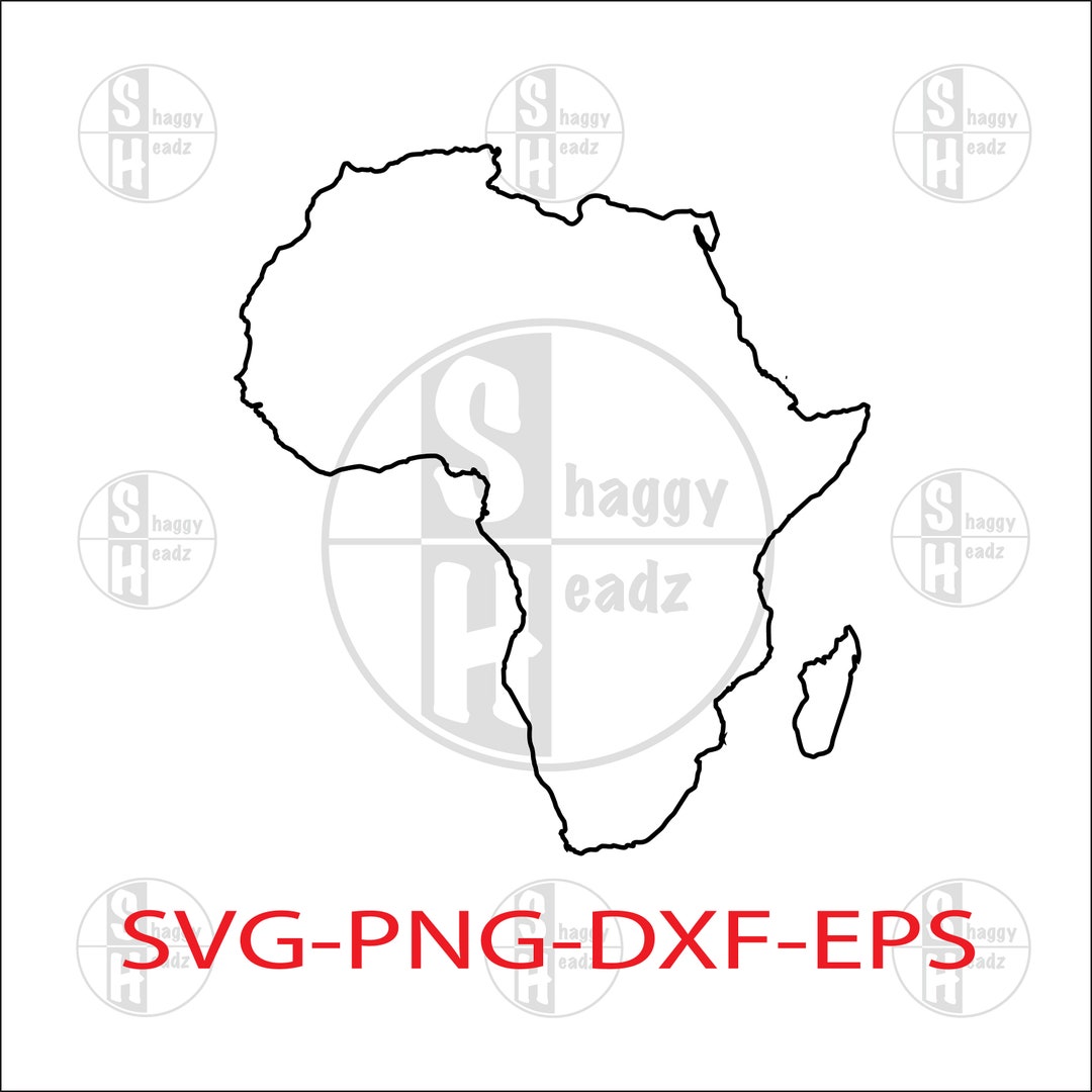 Africa Outline SVG: Cut Files, Clipart, Map (digital Download) - Etsy ...