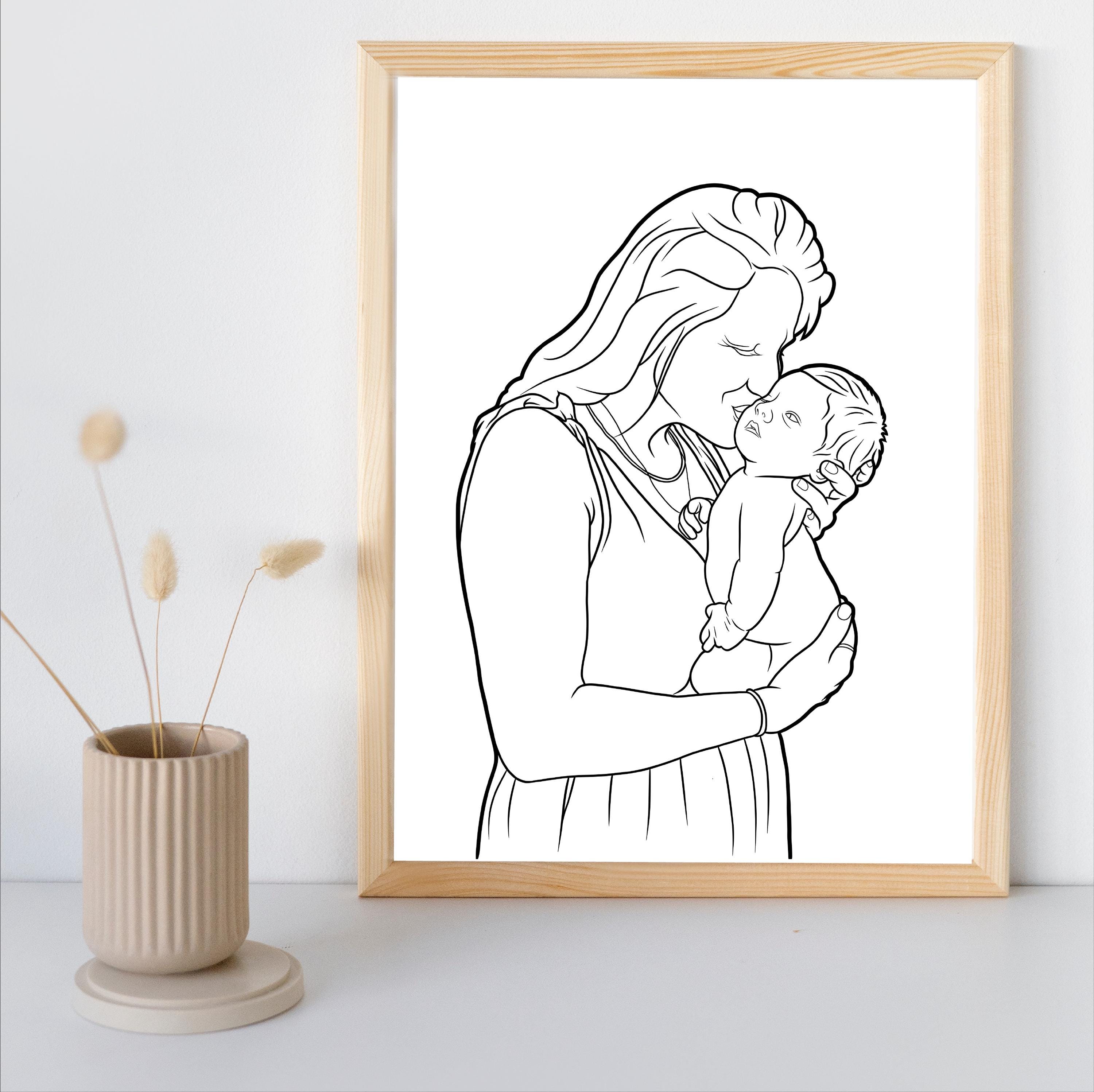 Custom Line Drawing From Photo, Couple Line Art Portrait From Photo ...