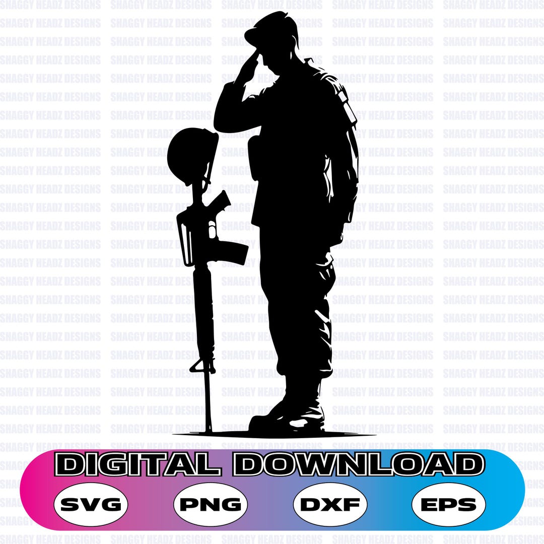Fallen Soldier Salute - Svg-png-dxf-eps-psd - Cricut, Silhoette, Decal ...
