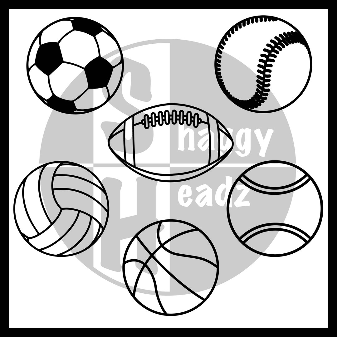 Sports Balls Svg Cut Files | Baseball Svg | Football Svg | Tennis Svg ...