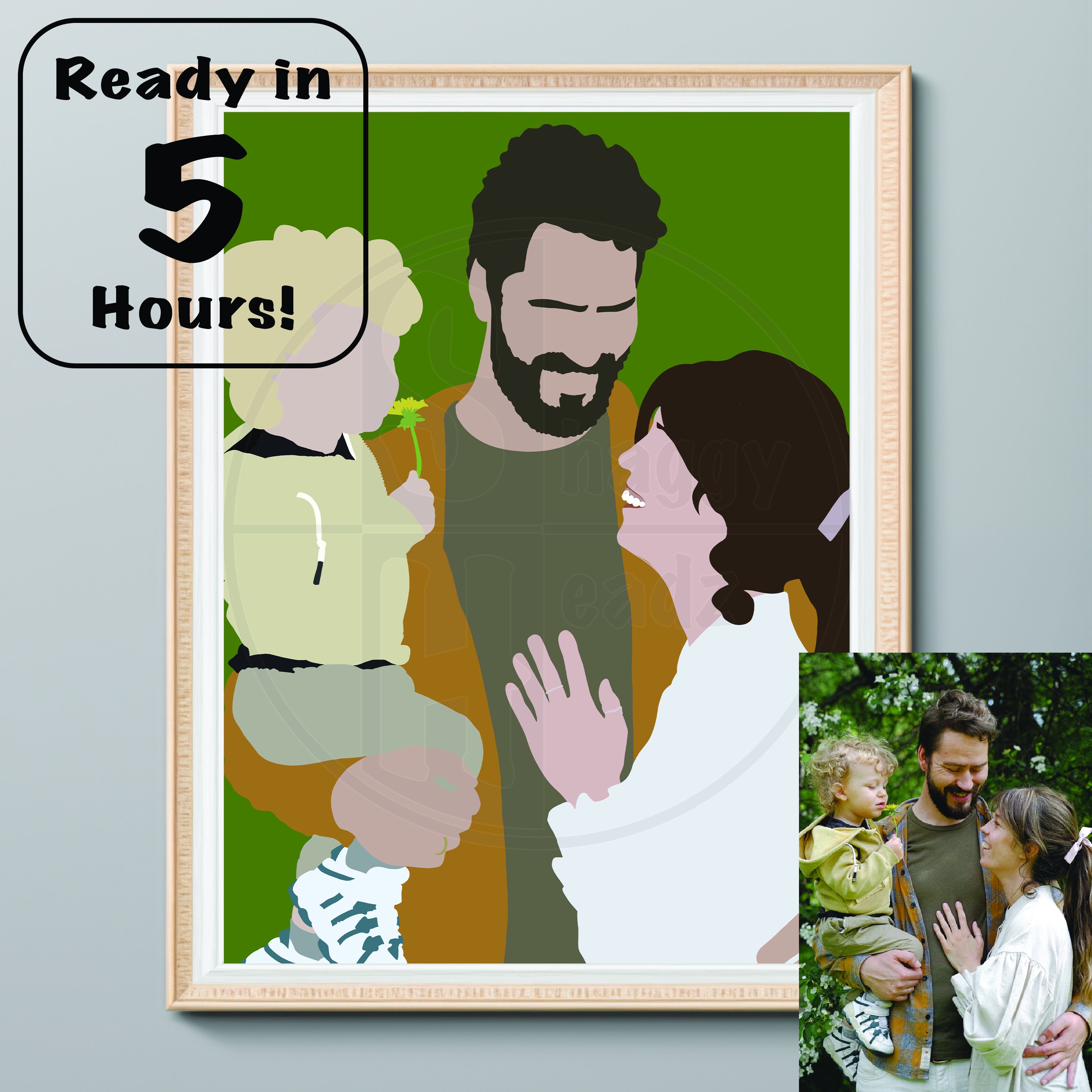 Faceless Art Custom Drawing Couples Gift Portrait From Photo Family ...