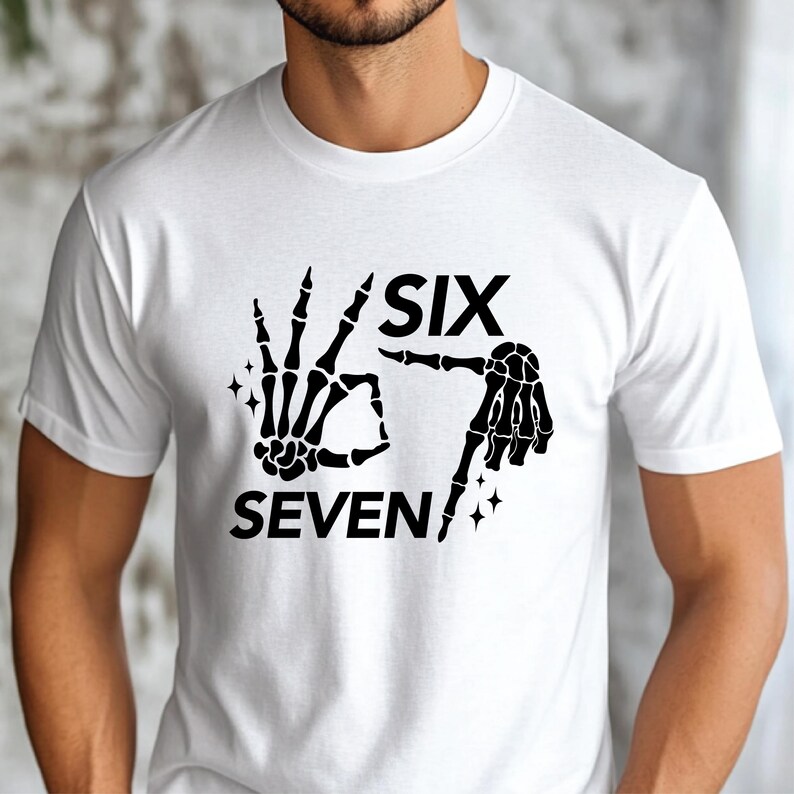 Funny 6 7 Skeleton Hands Clipart: Halloween SVG PNG Files (digital ...
