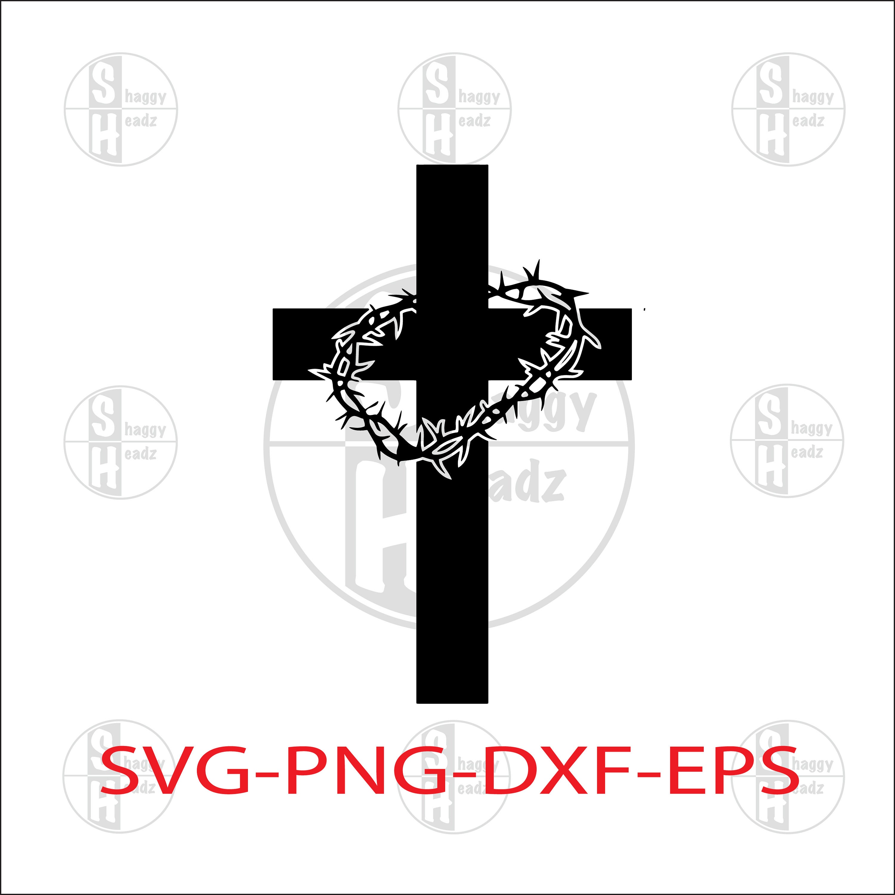 Cross With Crown of Thorns Svg | Cross Svg | Crown of Thorns Svg ...