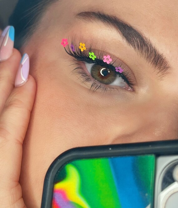 Daisy Decal Eyelashes Multicolor | Etsy