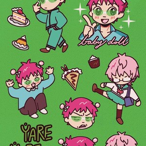 Saiki K Sticker Sheet - Etsy