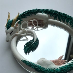 Haku the Dragon Mirror / Trinket Dish 1 of 1 - Etsy