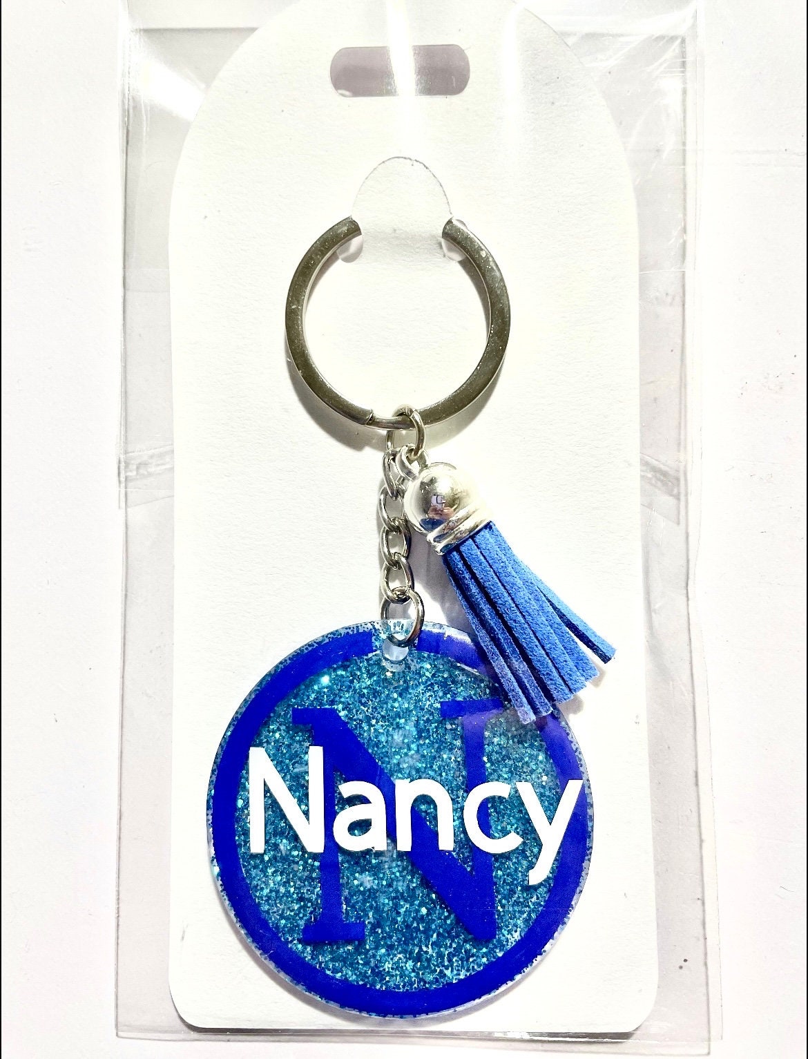 Handcrafted Glitter Sparkle Resin Keychain Personalized Custom Name ...