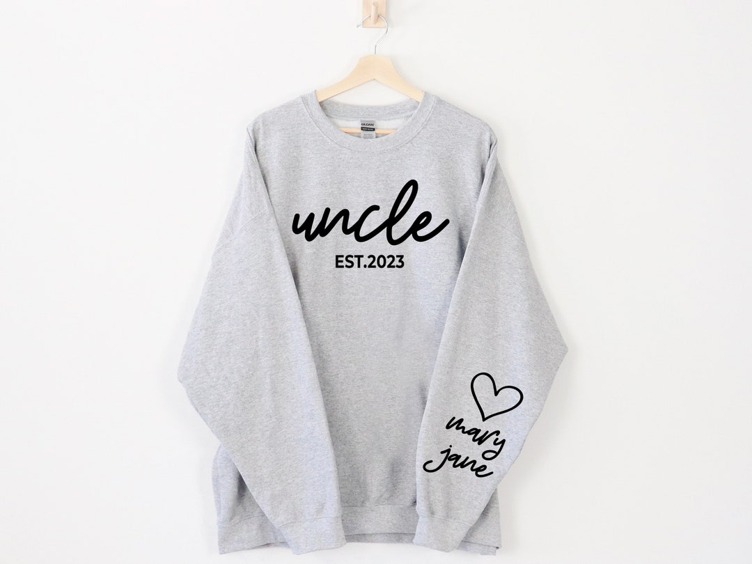 Custom Uncle Sweatshirt With Name on Sleeve, Gift for Uncle, Cute Uncle ...