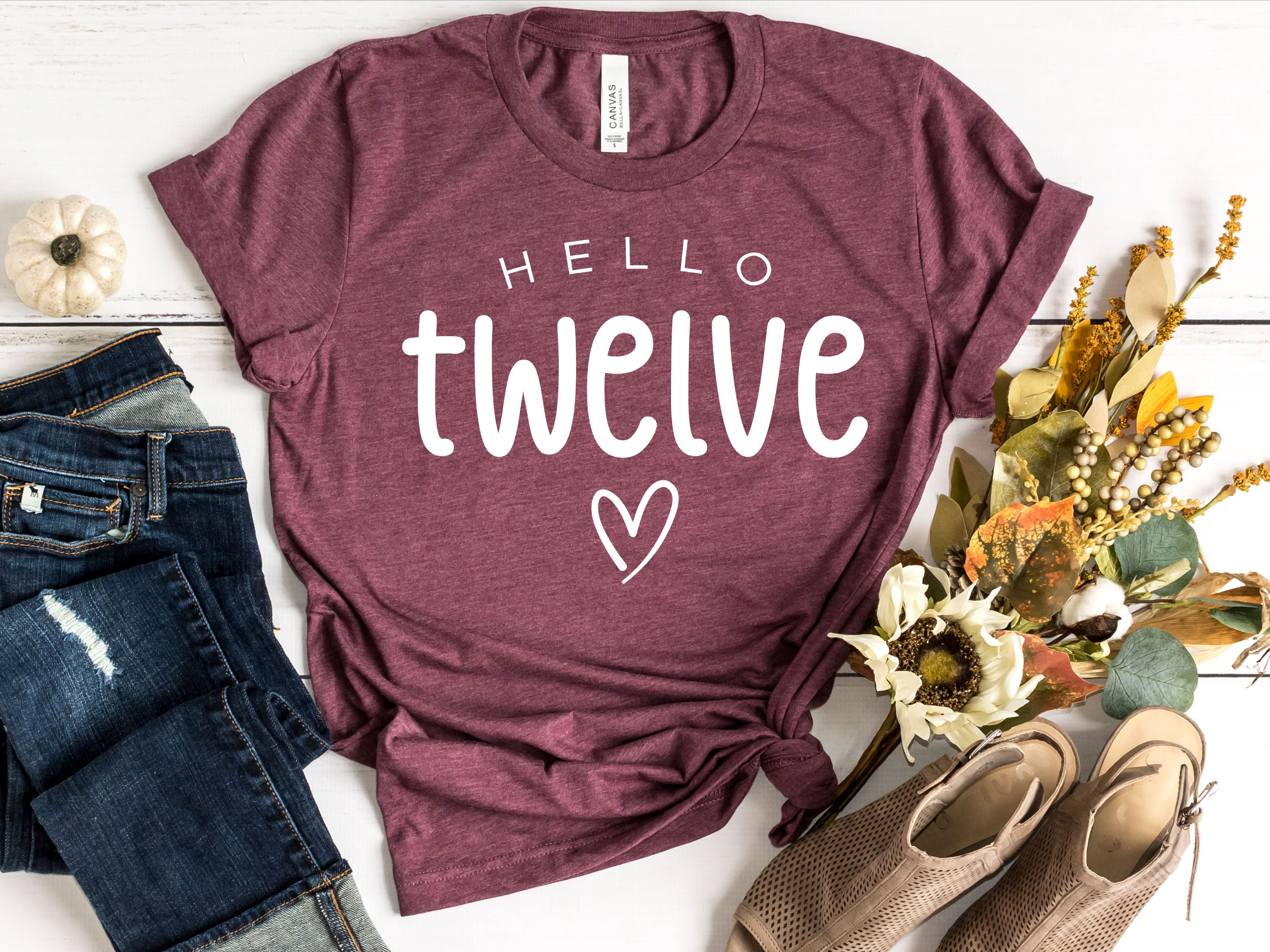 Hello Twelve Shirt for Birthday Party 12th Birthday Girl - Etsy