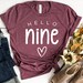 Hello Nine Shirt for Birthday Party 9th Birthday Girl Shirt - Etsy