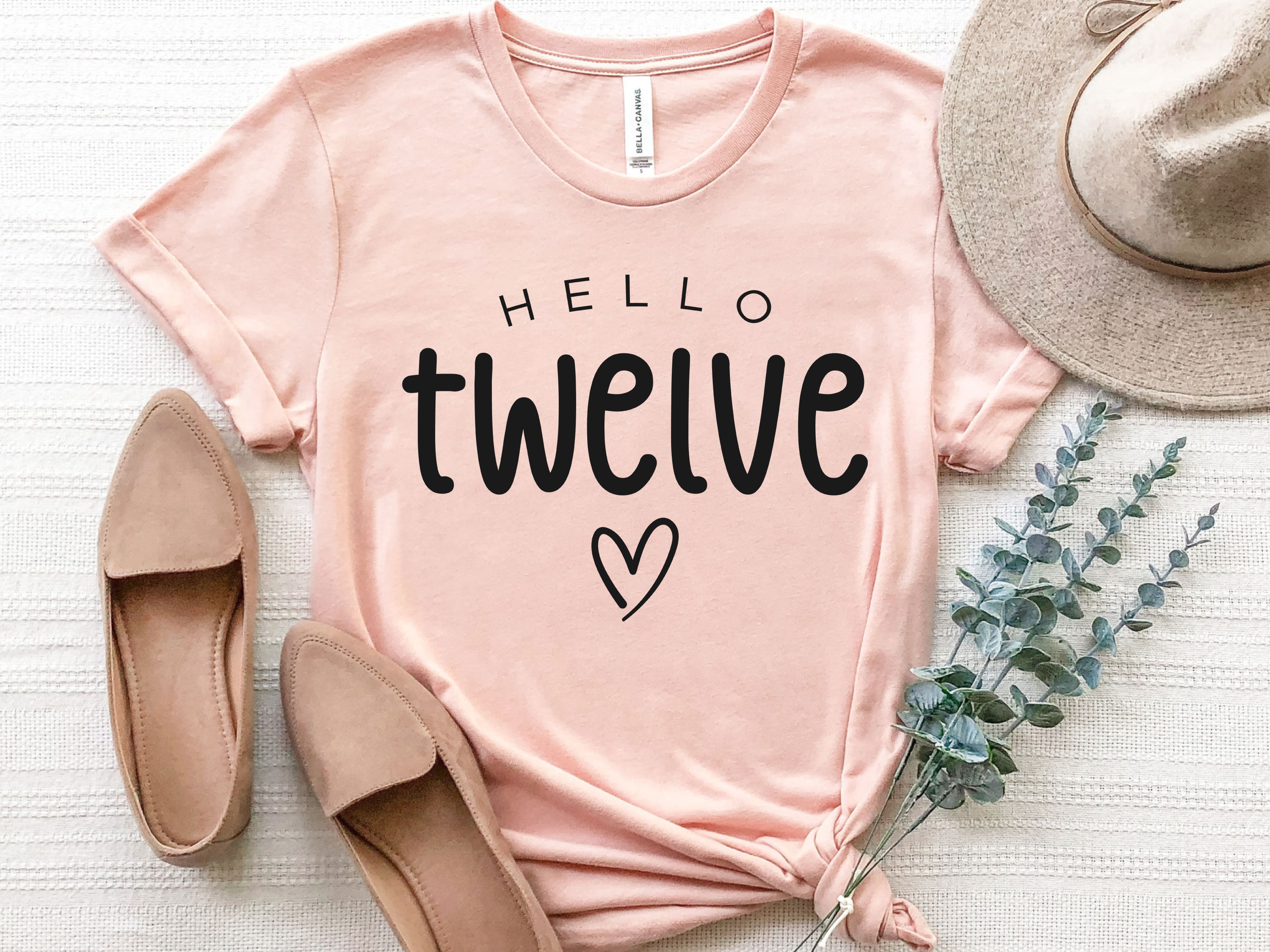Hello Twelve Shirt for Birthday Party 12th Birthday Girl - Etsy